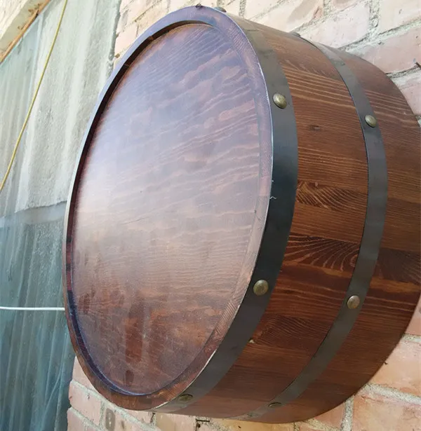 Pine wood whiskey half barrel head customized logo wall sign| Alibaba.com