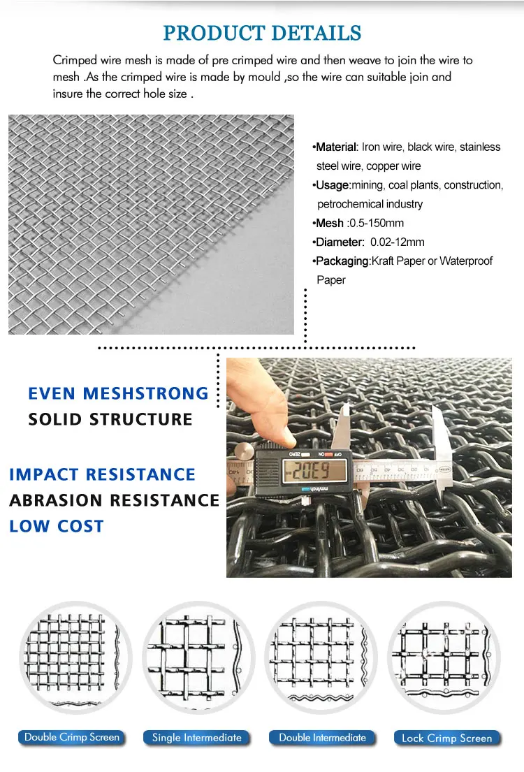 65mn 3mm 4mm 5mm Wire Mining Screen Mesh Mine Sieving Mesh Sand Ore ...