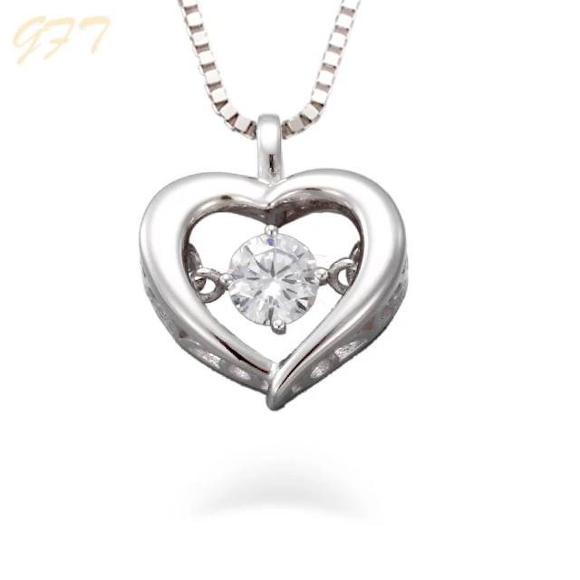 Fashion 925 Silver Jewelry Heart Shape Pendants And Charms - Buy Heart ...