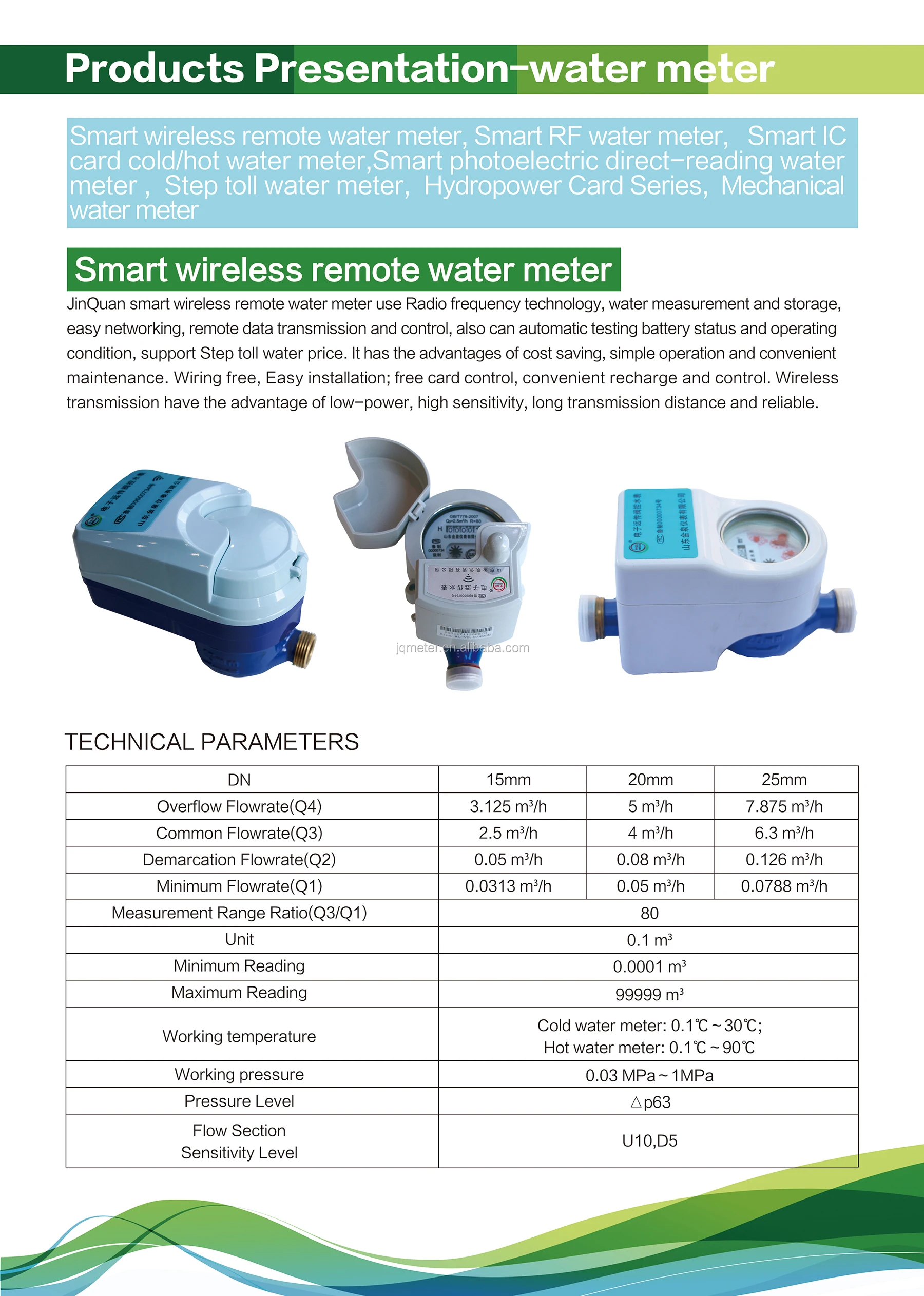 Wireless Water Meter Prepaid 32mm Water Meter Ultrasonic Wireless Water ...