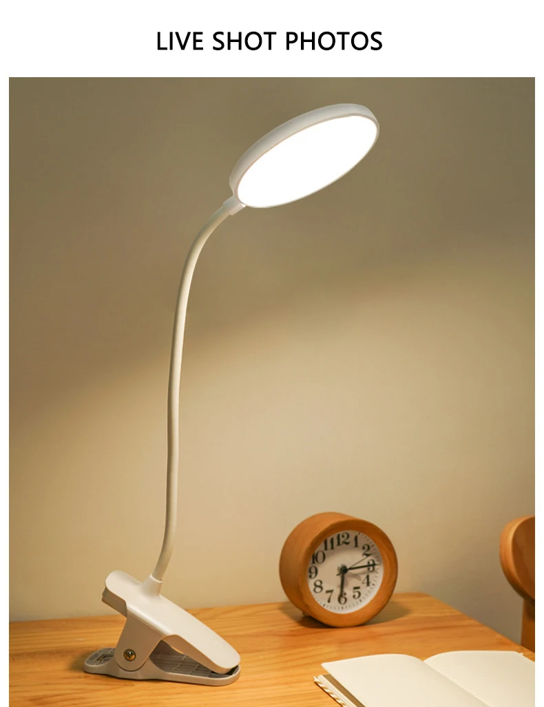 Flexible Gooseneck Table Lamp Clamp Desk Clip Lamp With Usb Charging ...