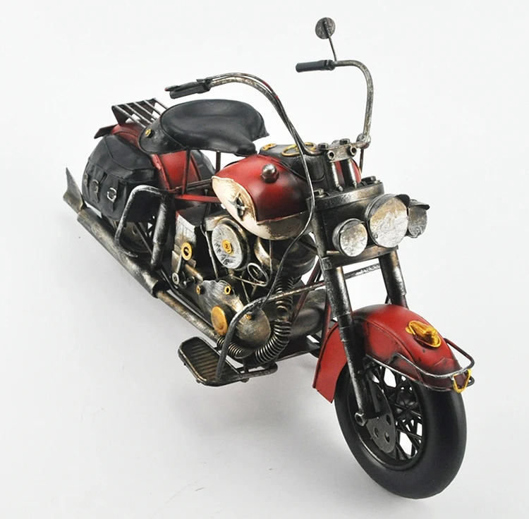 Antique Motorcycle Model Metal Craft Home Red Exquisite Motorbike ...