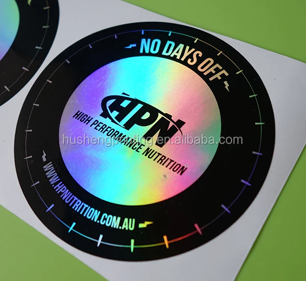 Custom Printing Logo Silver Round Holographic Sticker For Cap Baseball ...