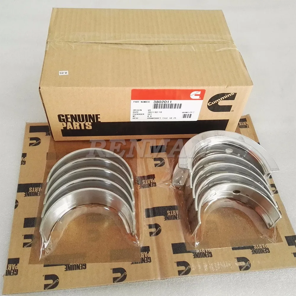 Cummins 4b3.9 4bt Isb3.9 4isbe Engine Crankshaft Main Bearing Set(0.010 ...