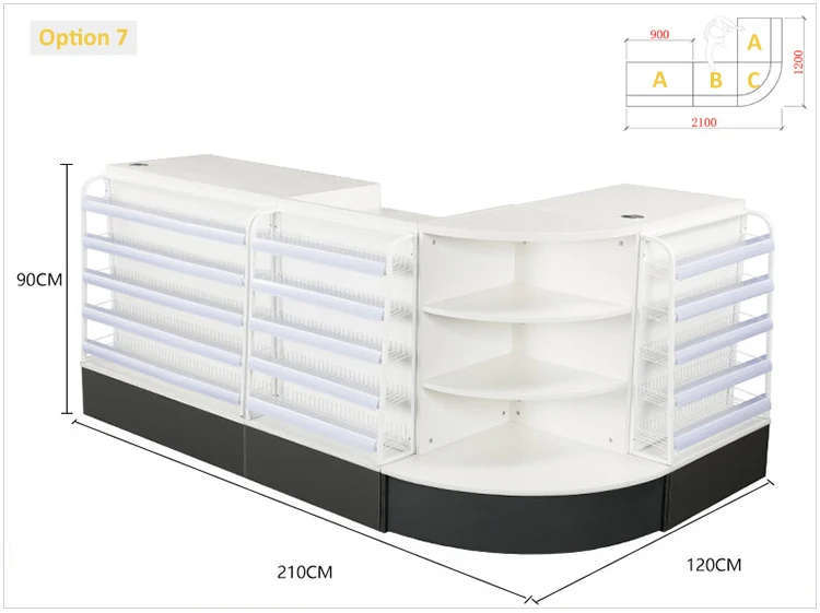 L-shaped Cashier Table - Modern Design for Convenience Store