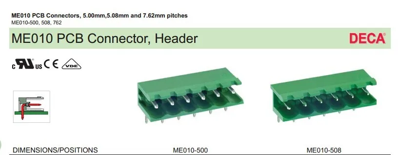 Me010-508 Deca Pcb Male Female Pluggable Terminal Block - Buy Me010-508 ...