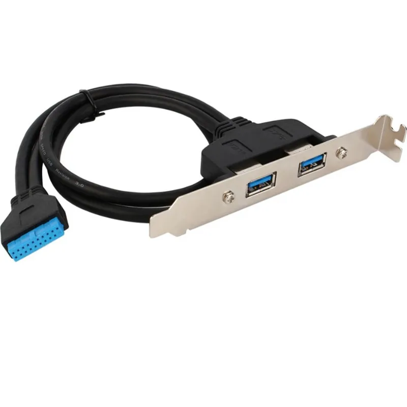 Black Usb3.0 Pci-e Rear Panel Bracket Mainboard 20pin To Dual Port ...