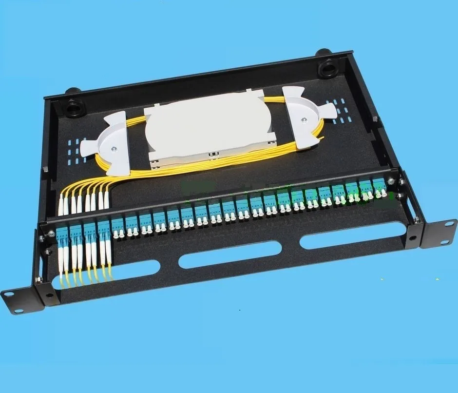 Ftth Odf 24 Ports 48 Core Om3 Lc Upc 1u Fiber Optical Drawer Patch ...