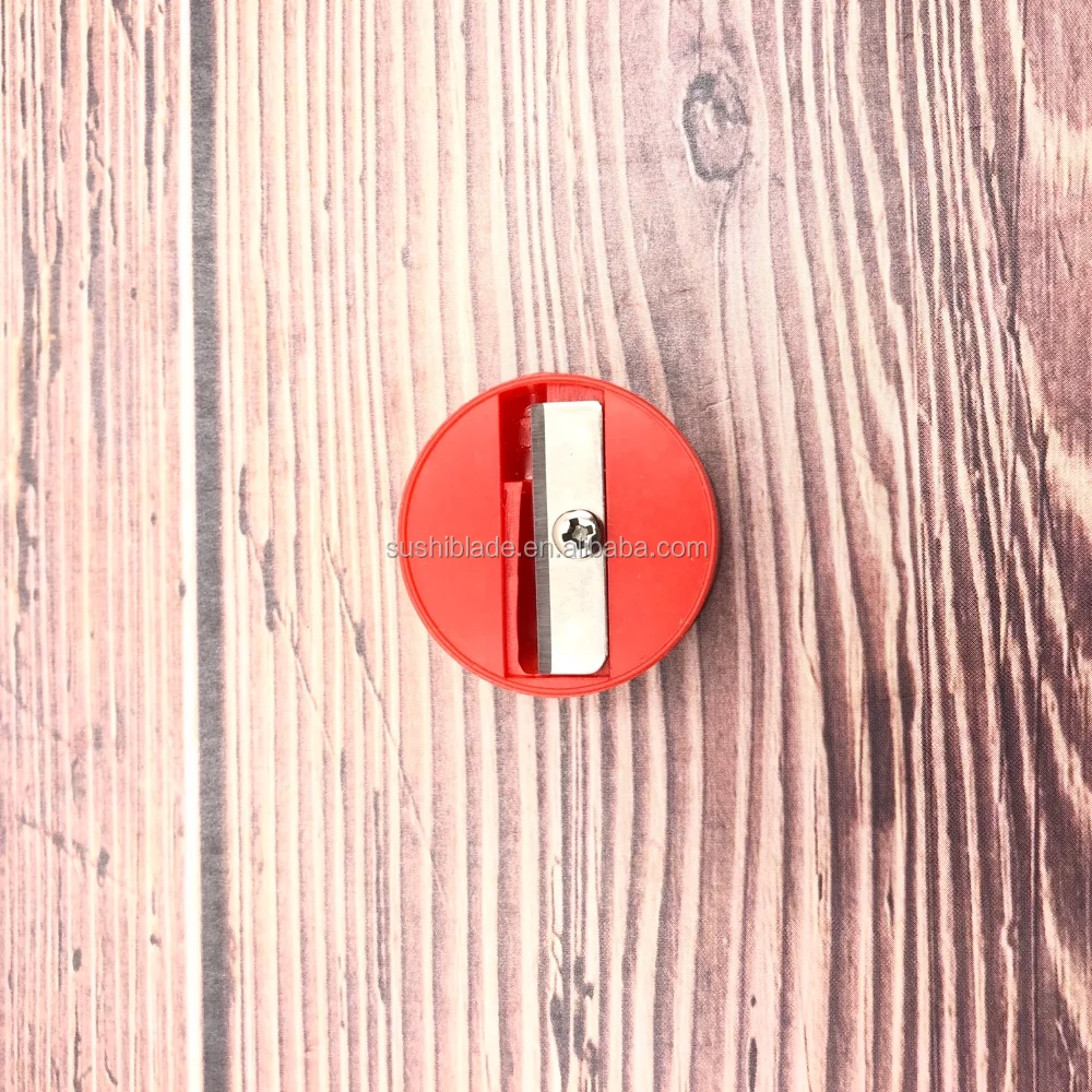 Round Single Hole Plastic Pencil Sharpener With Mirror Multi Function ...