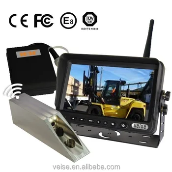 Stainless Steel Forklift Cameras Mounted To The Fork Of Reach Truck And ...