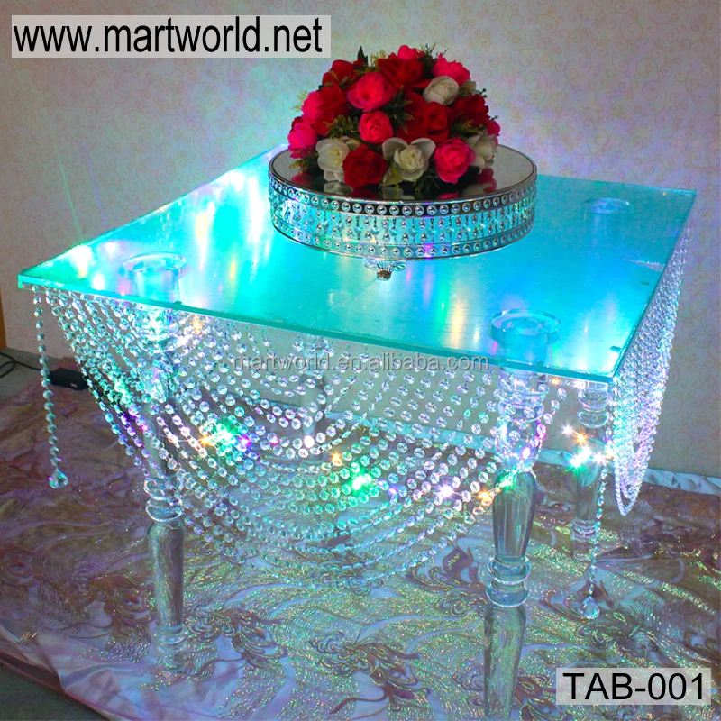Latest Acrylic Table With Led Light,Crystal Acrylic Table For Wedding ...