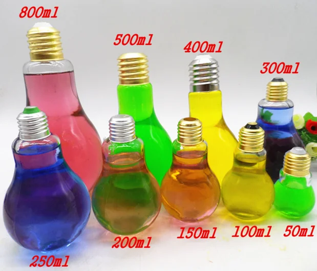 Light Bulb Shape Beverage Glass Bottles - Sustainable & Stylish