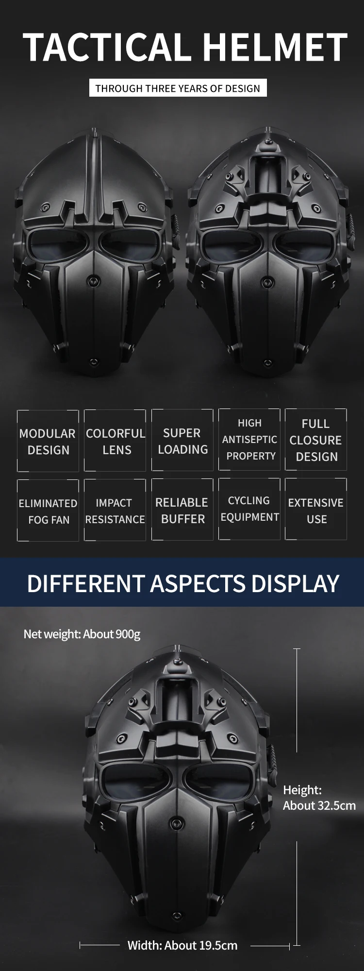 Widely Use Fully Enclosed Vintage Modular Design Military Full Face ...