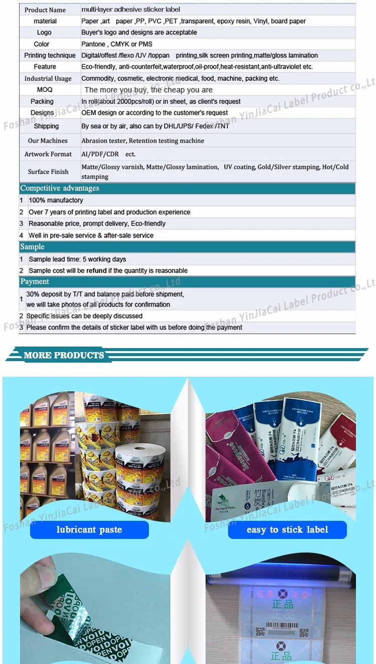 Custom Peel off Label - Double Layer Adhesive Sticker