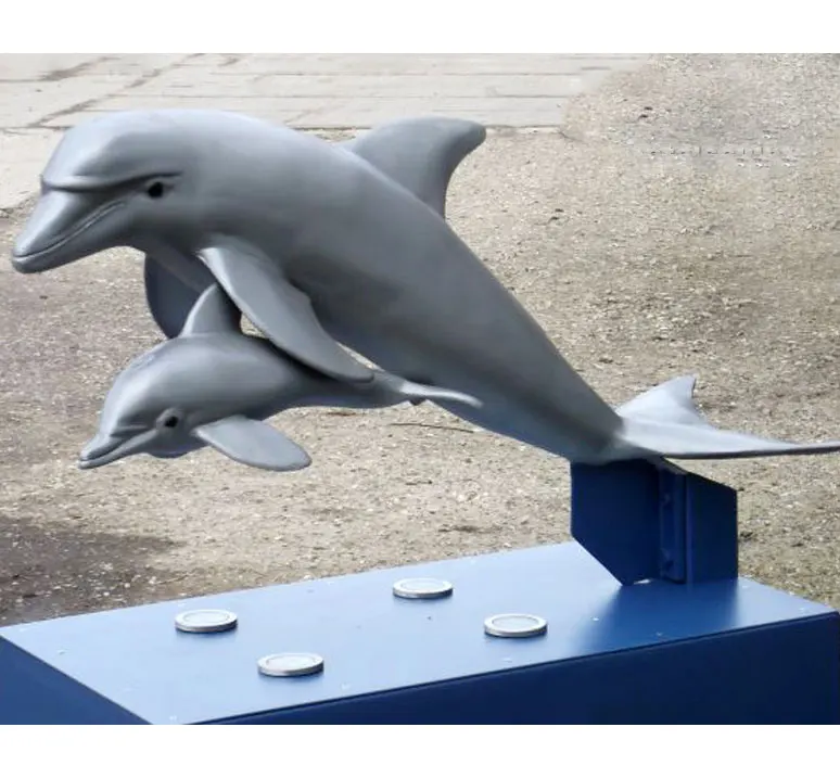 Life Size Stainless Steel Dolphin Sculpture For Garden Sealife Theme ...