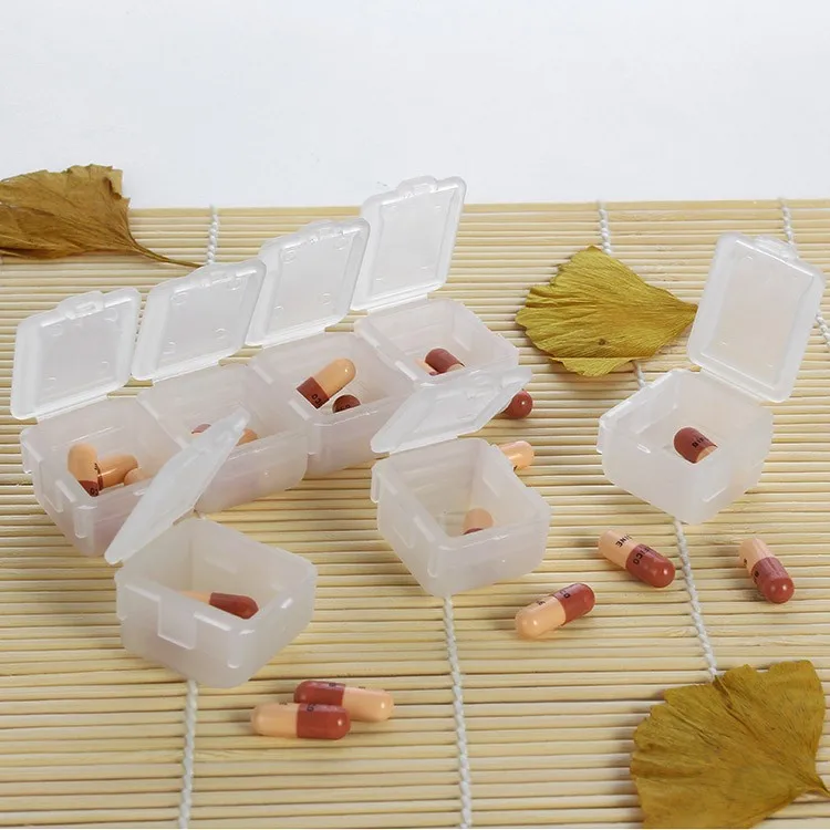 Custom Pp Plastic Square 7 Day Pill Box With 7 Small Organizer Case ...