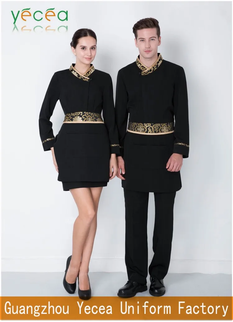 최신 클래식 100% 코튼 폴리 에스테르 빠른 건조 현대 레스토랑/바/커피 웨이터 유니폼 로고 - Buy 현대 레스토랑 유니폼 ...