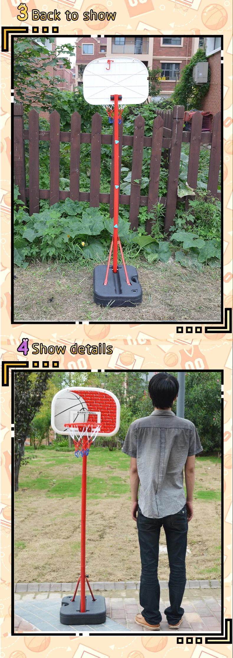 Portable Adjustable Mini Kids Basketball Hoop Stand For Basketball ...