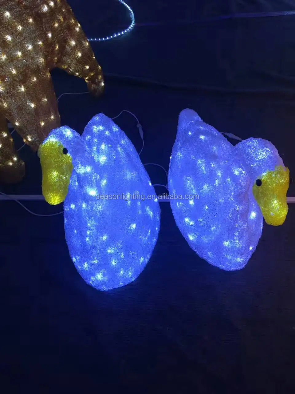 Crystal Swans With Led Light - Buy Christmas Led Swan,Lighted Swan For ...