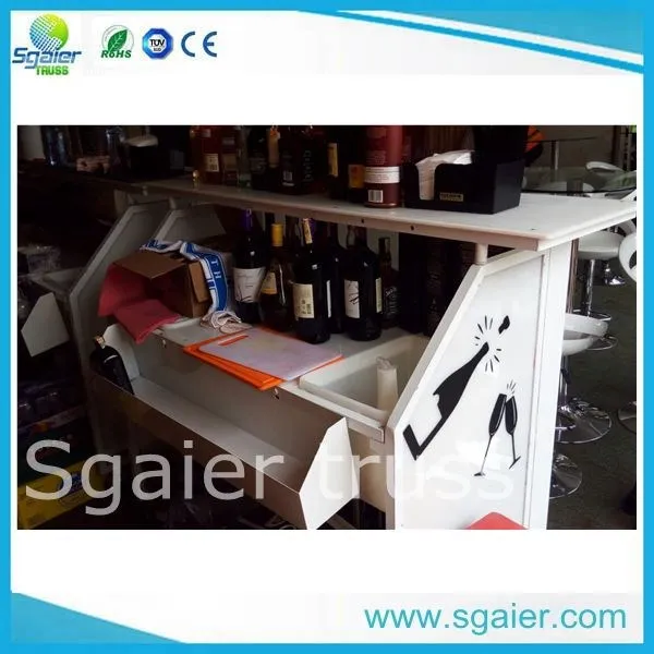 Portable Folding Bar Counter Commercial Furniture DJ Bar with LED Light ...