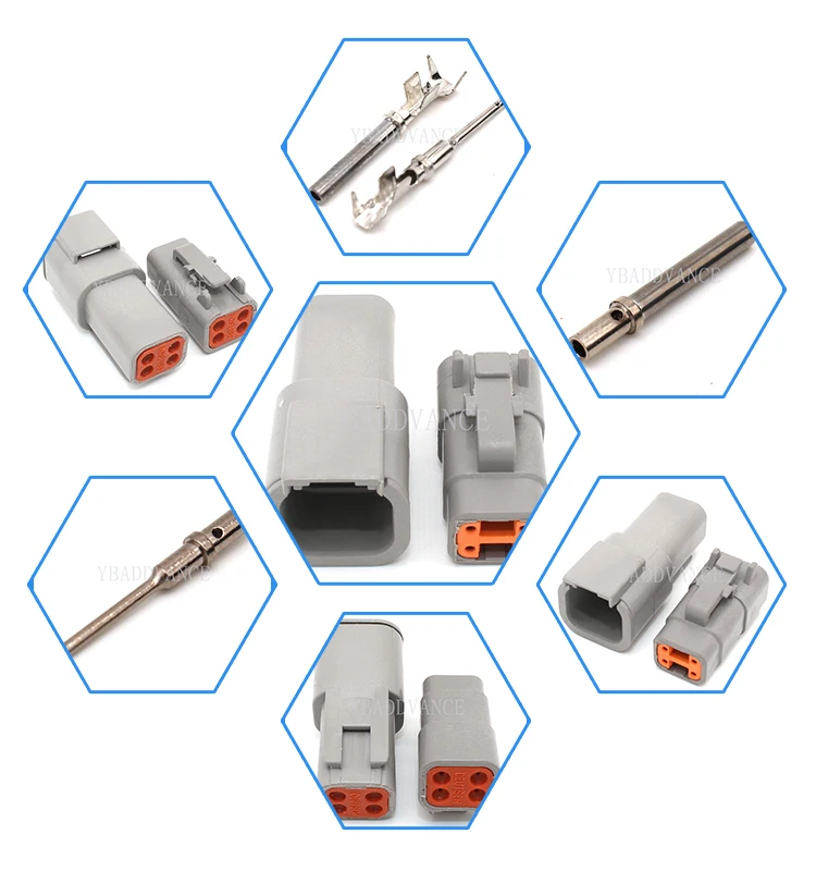 Dtm06-4s Dtm04-4p 4 Pin Deutsch Dtm Series Male And Female Connectors ...