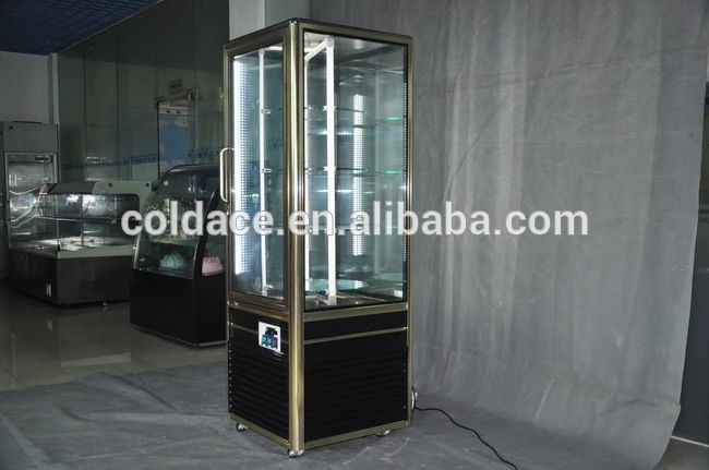 4 Sides Glass Door Rotating Cabinet Freezer Cake Display Fridge - Buy ...