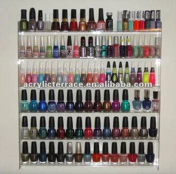 Clear Acrylic Wall Mounted Nail Polish Display Shelves/ Nail Polish ...