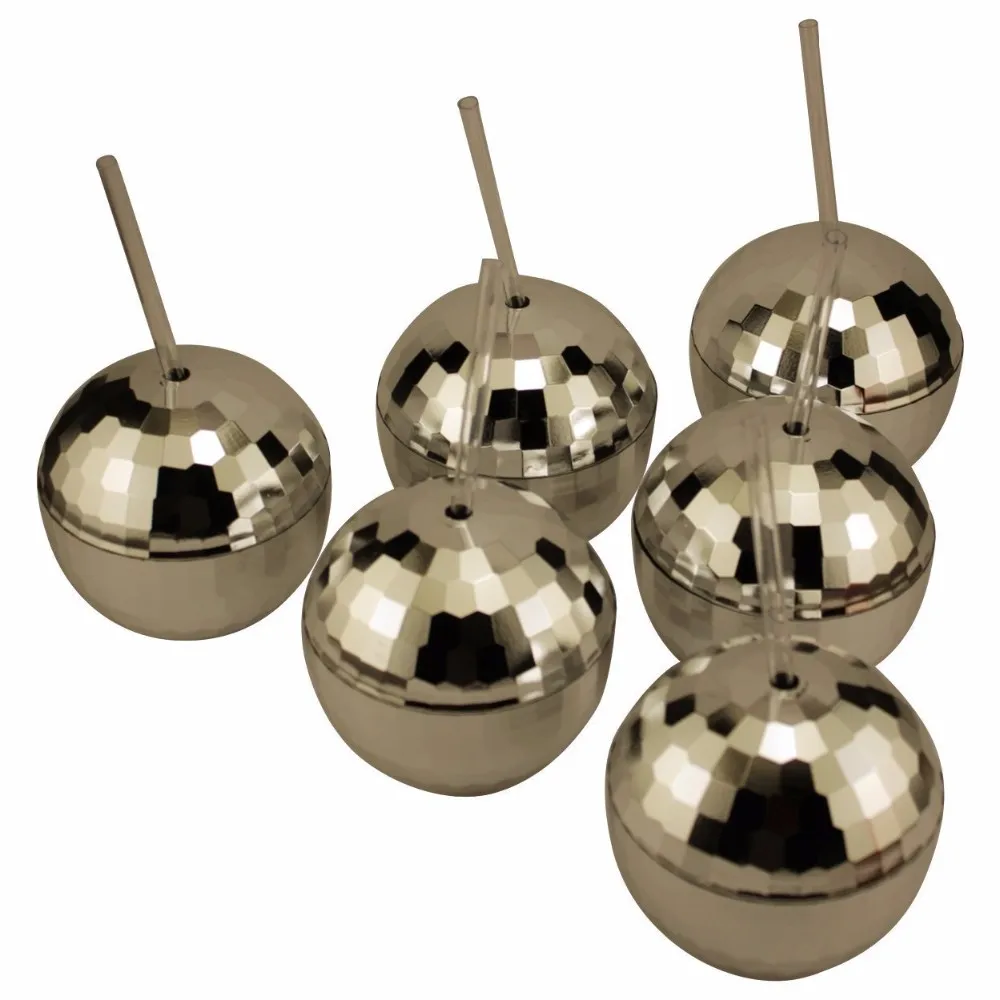 Disco Ball Drinking Cups with Straw - 20oz Tumblers