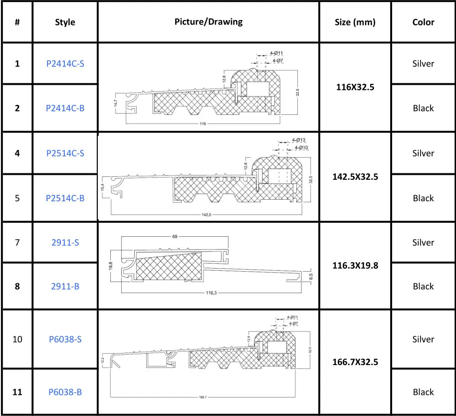 USA Standard Aluminum WPC PVC Door Threshold - Durable & Stylish