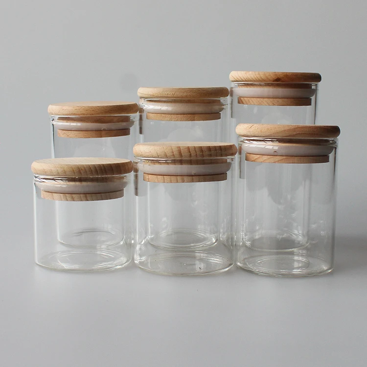 Wholesale Clear Weed Jar Glass Empty Jar With Bamboo Sealing Cap - Buy ...