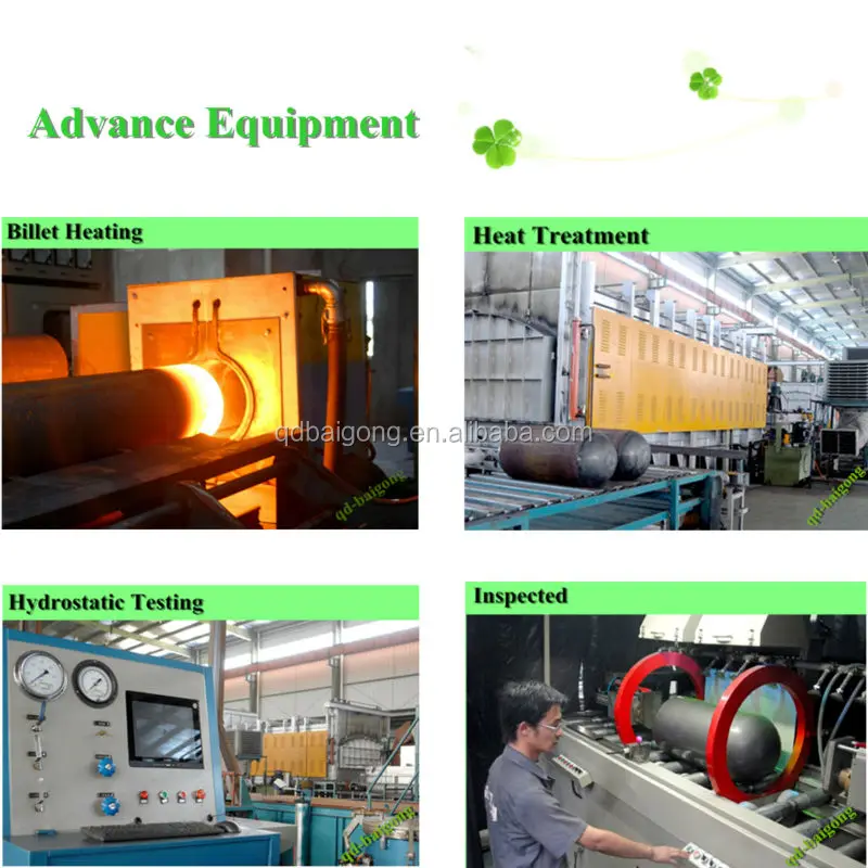 Empty 50kg Weight He Gas Refillable 50L Seamless Steel Helium Gas Cylinder