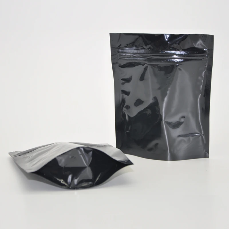 Resealable Zip Lock Poly Bags Lightproof Black Plastic Ziplock Baggies ...