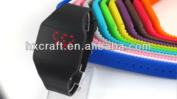 Touch Screen Colorful Band Watch Silicone Band Touch Screen Red Light ...