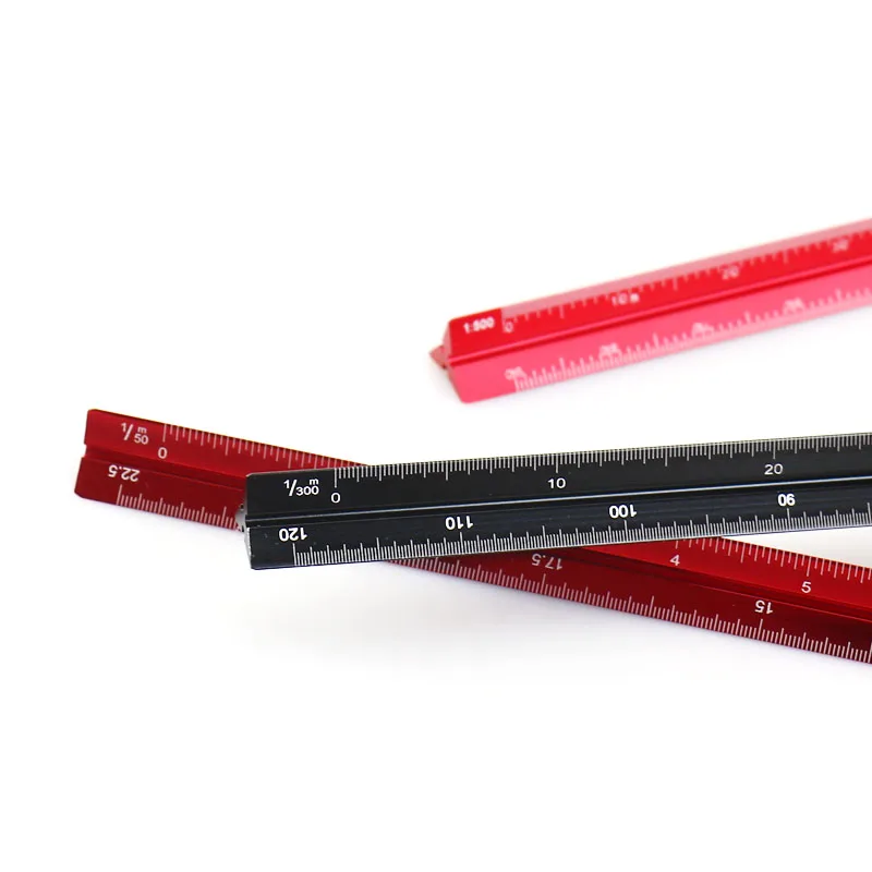 Good Quality Colorful 30cm Draftsman Ruler - Triangular Scale