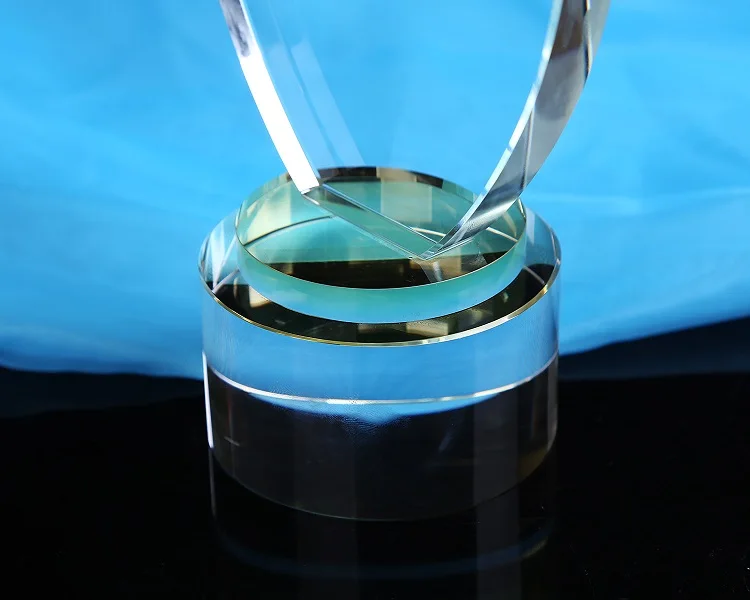 Full Clear Water Drop Flame Leaf Shaped Blank Crystal Plaque Glass ...