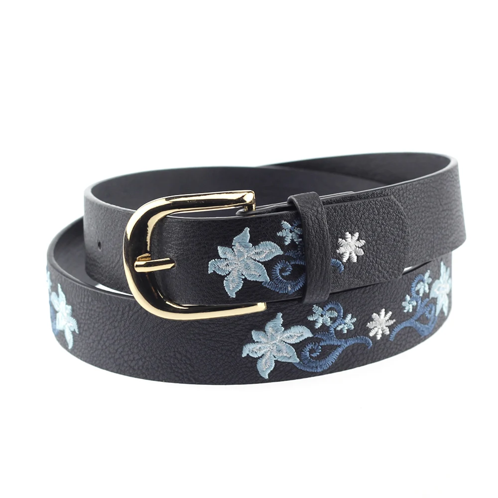 2017 Most Popular Oem Pu Leather Embroidery Belt Women,Custom Fashion ...