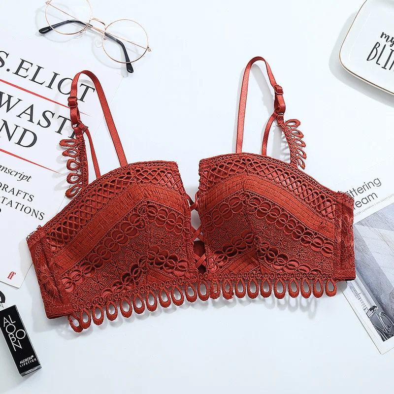 Japan And South Korea Sexy Water Soluble Flower Wireless Bras Underwear ...