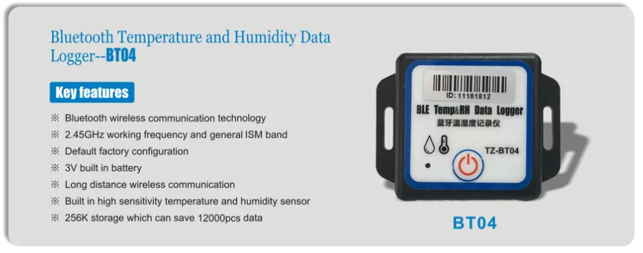 Bluetooth Temperature Humidity Data Logger - Real Time Monitoring