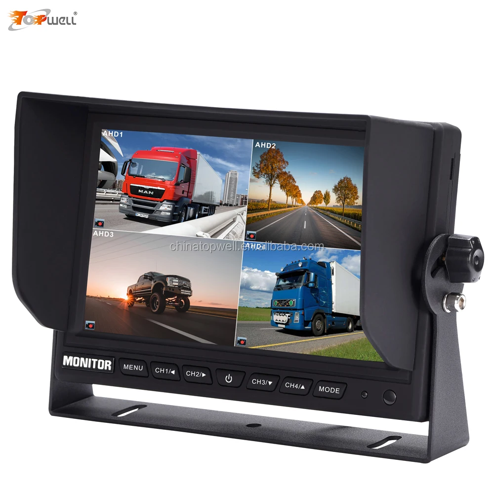 2019 New 1024*600 Ips 4 Ch Quad Monitor With Built-in Dvr,Support Max ...