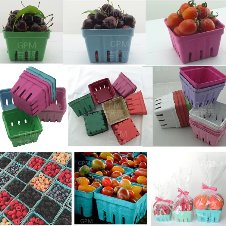 Custom Vegetable/fruit Moulded Pulp Packaging Box Berry Basket Tray ...