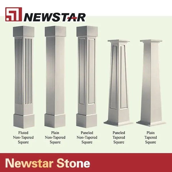 Natural Stone Granite Marble Square Pillar Design - Buy Square Pillar ...