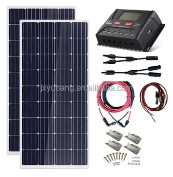 300 Watts 12 Volts (2x150 Watts)solar Panel Kit Solar Energy System ...