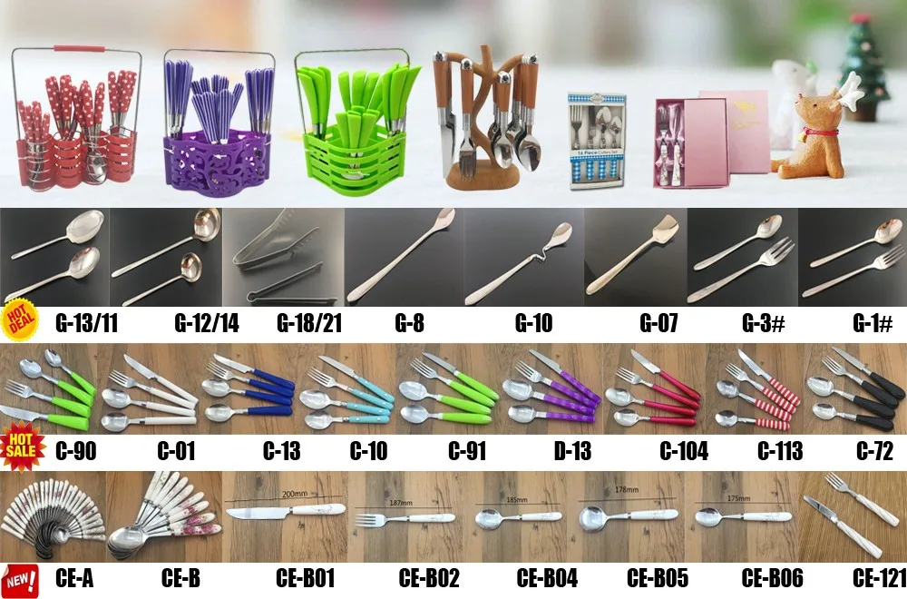 Popular Dinnerware Plastic Handle Stainless Steel Dots 4pcs Cutlery Set ...