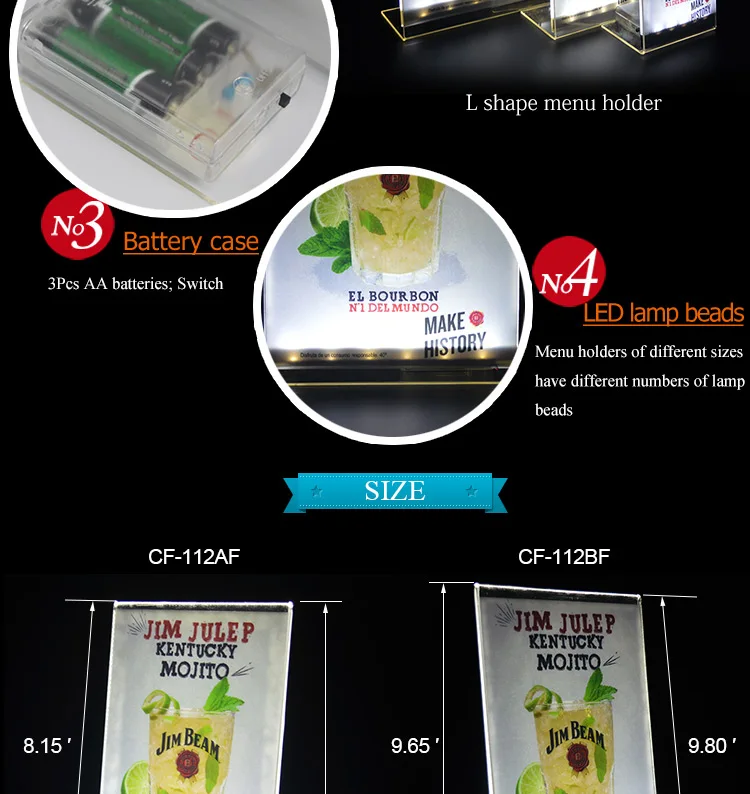 Transparent Restaurant Acrylic Table Menu Display Holder Stand T Shape ...