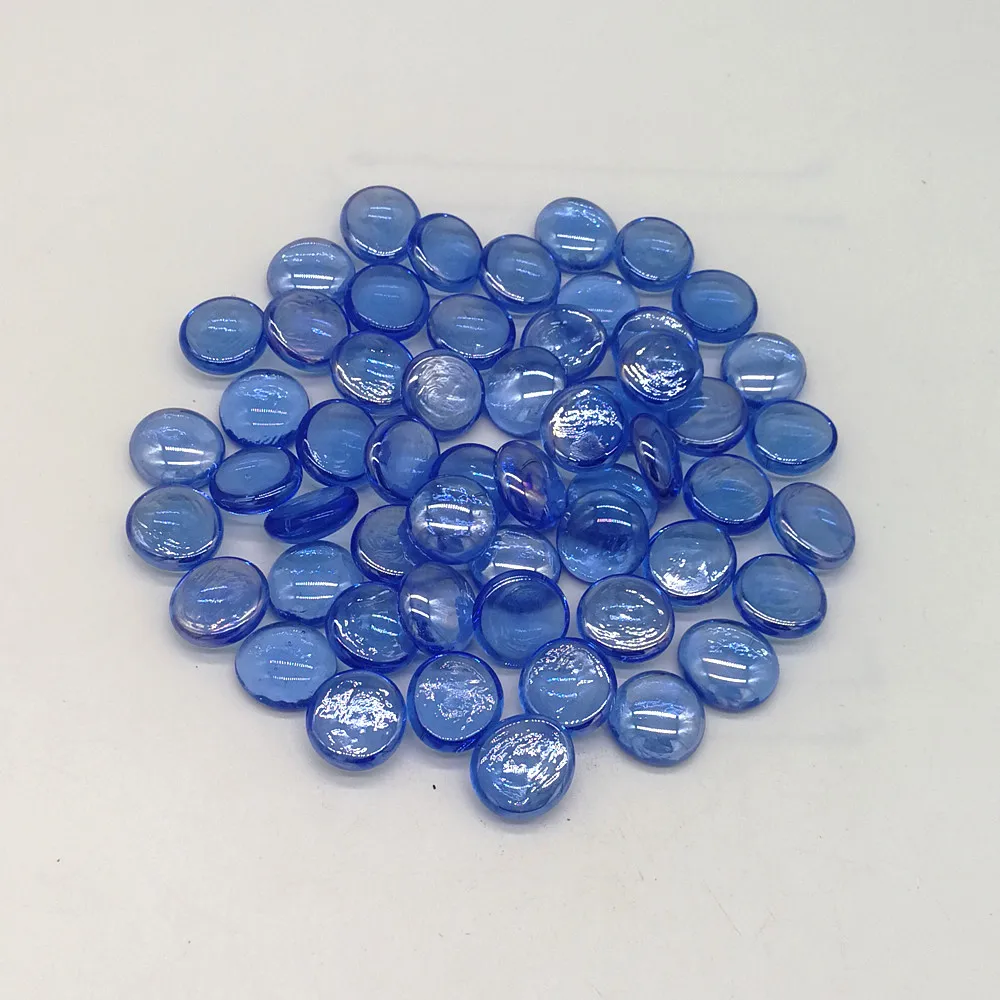 Wholesale Colorful Flat Glass Marbles for Fire Pit - 17-19MM