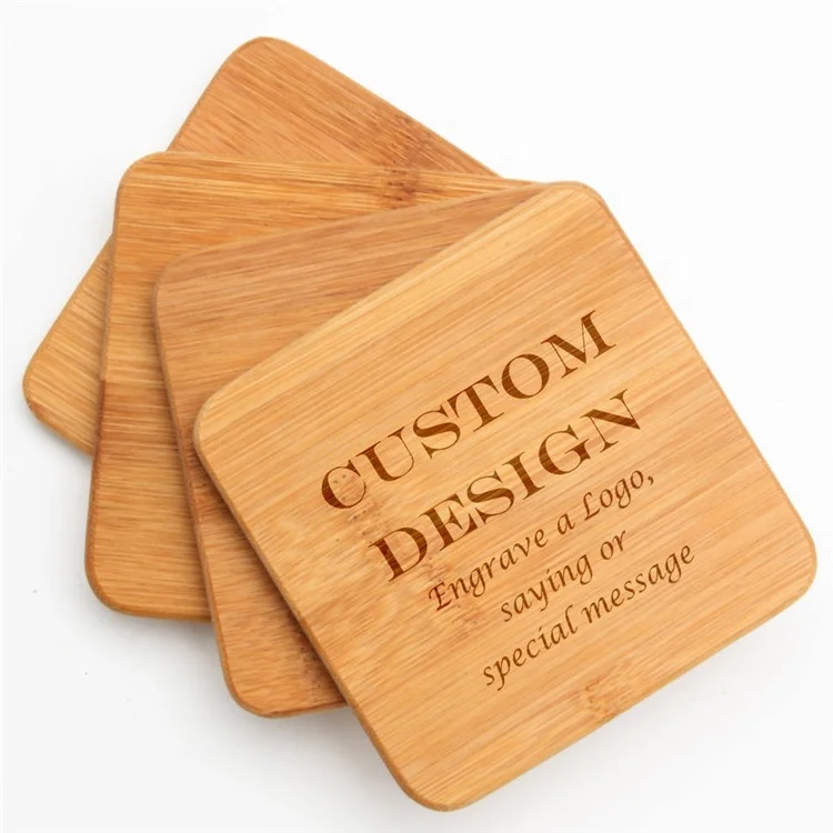 Biodegradable Bamboo Cork Drink Tea Coasters - Customizable