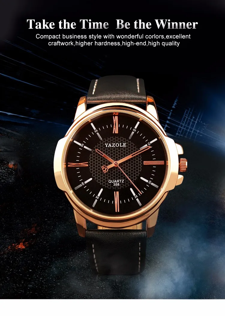 Yazole D 358 Hot Tik Tok Leather Strap Men Quartz Watches Instagram ...