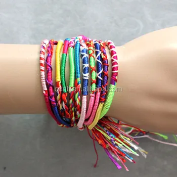 Wholesale Braided Colourful Silk Thread Bracelet Women Weave Silk ...