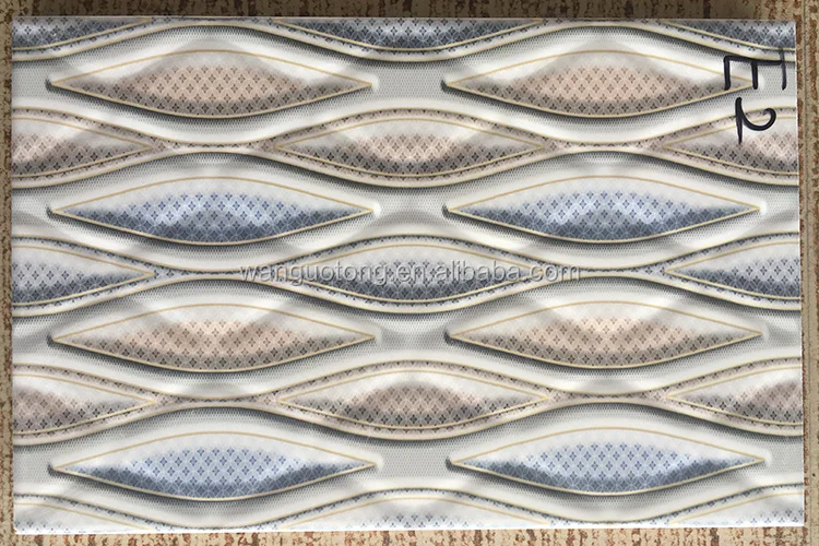 Italy Design 20x30 Beige Color 3D Wave Surface Ceramic Tiles