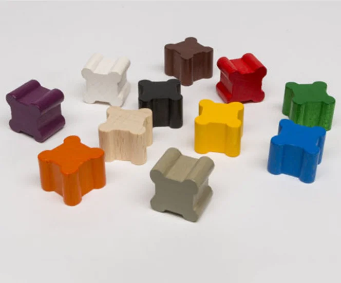 Custom Multi Color Wooden Meeple Game Card Mini Vehicle